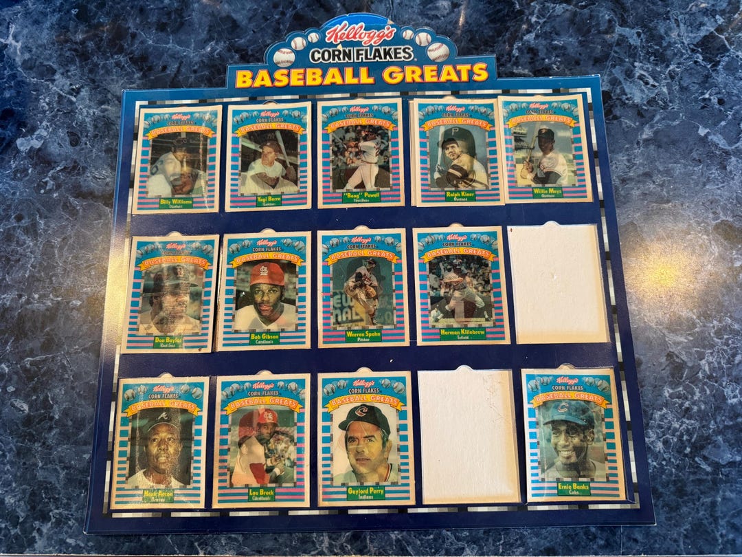 Vintage 1991 Kellogg’s Corn Flakes Baseball Greats-display Board and 13 ...