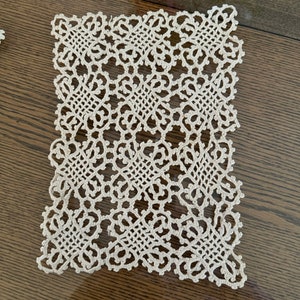 Vintage Crocheted Antimacassar Set - Etsy