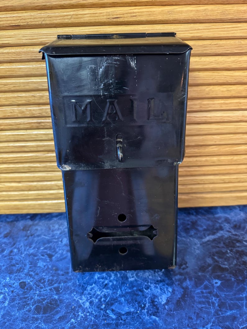 Vintage Black Steel Wall-mount Mailbox / Fulton Corporation - Etsy