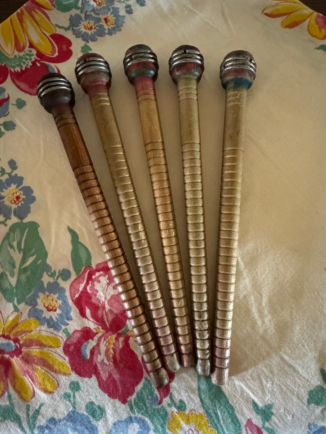 Vintage Textile Thread Spindles-set of 5 - Etsy