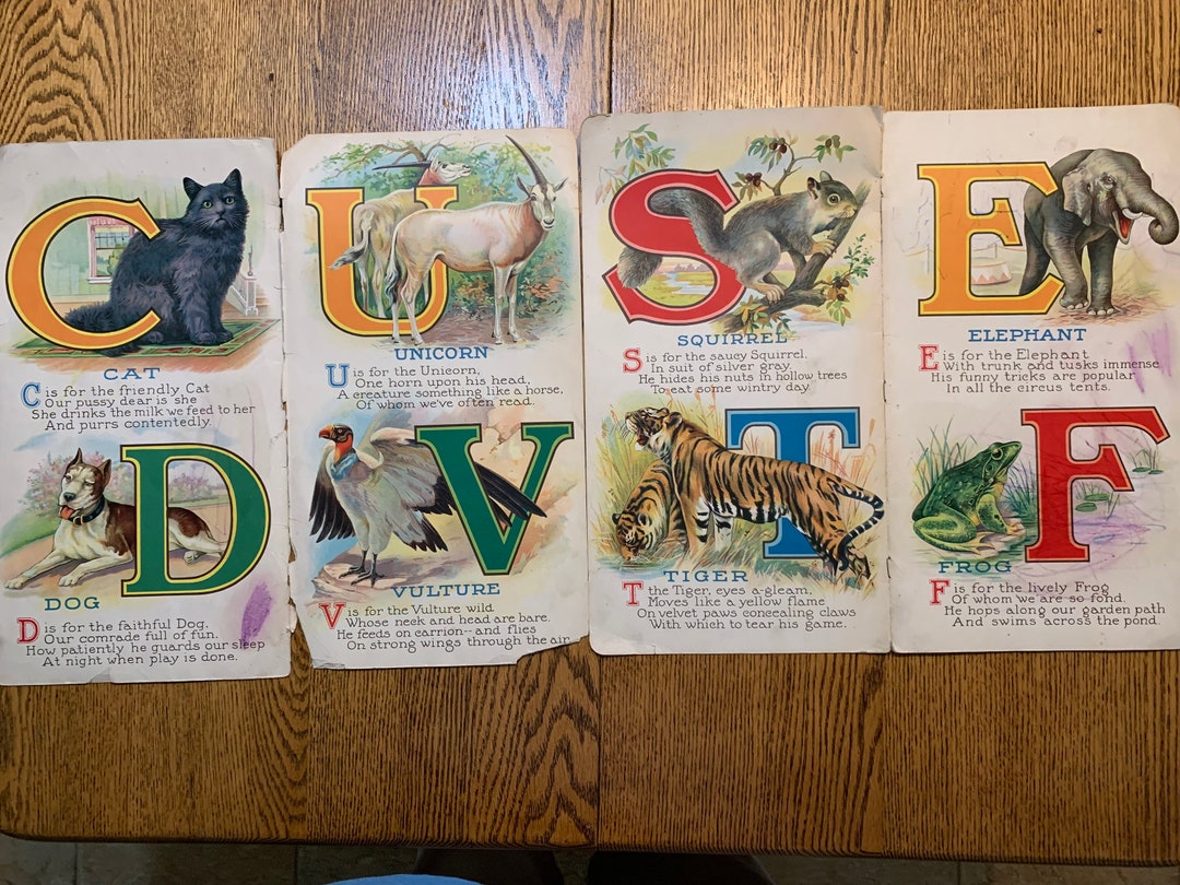 Vintage ABC Book Pages - Etsy