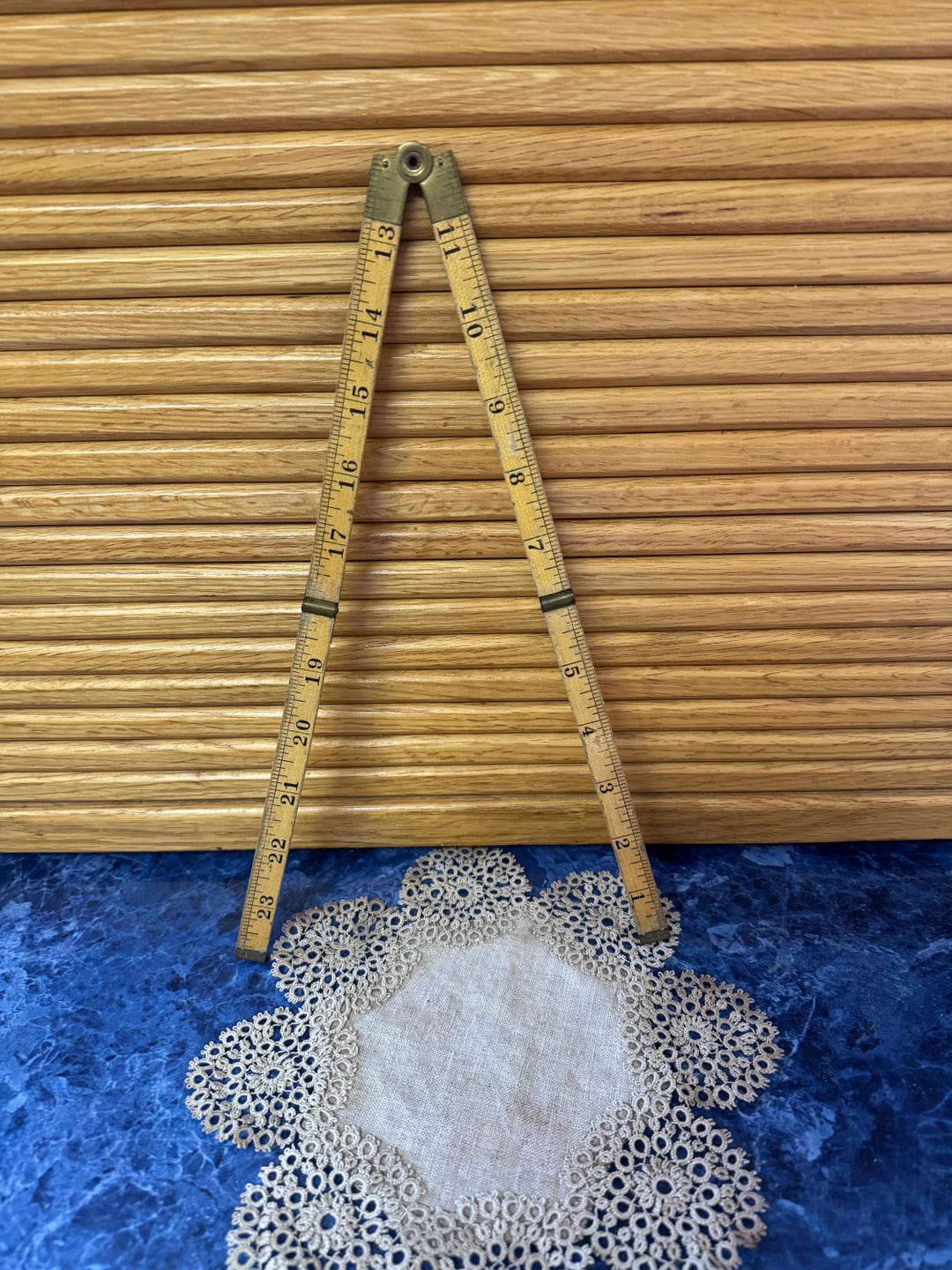 Vintage No. 20 Wood and Brass Folding Ruler-2 Ft. - Etsy