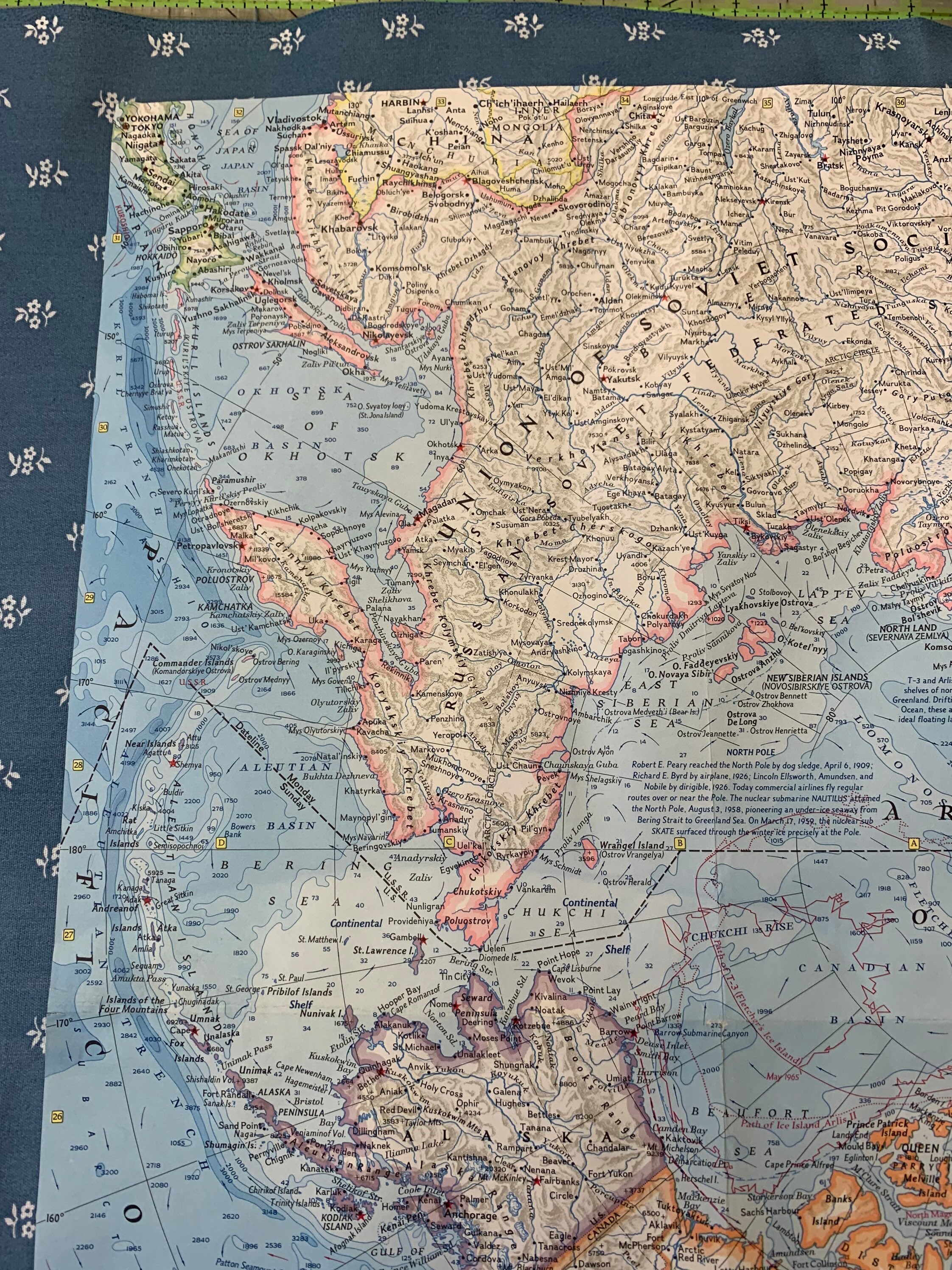 Vintage Map of the Top of the World-national Geographic Magazine ...