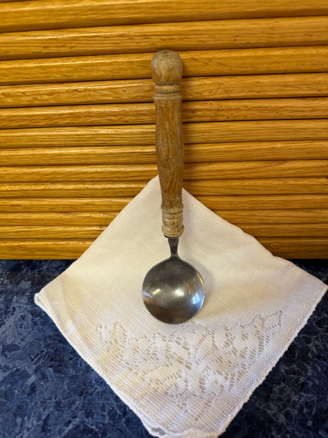 Vintage Wood Turned Handle Ladle - Etsy