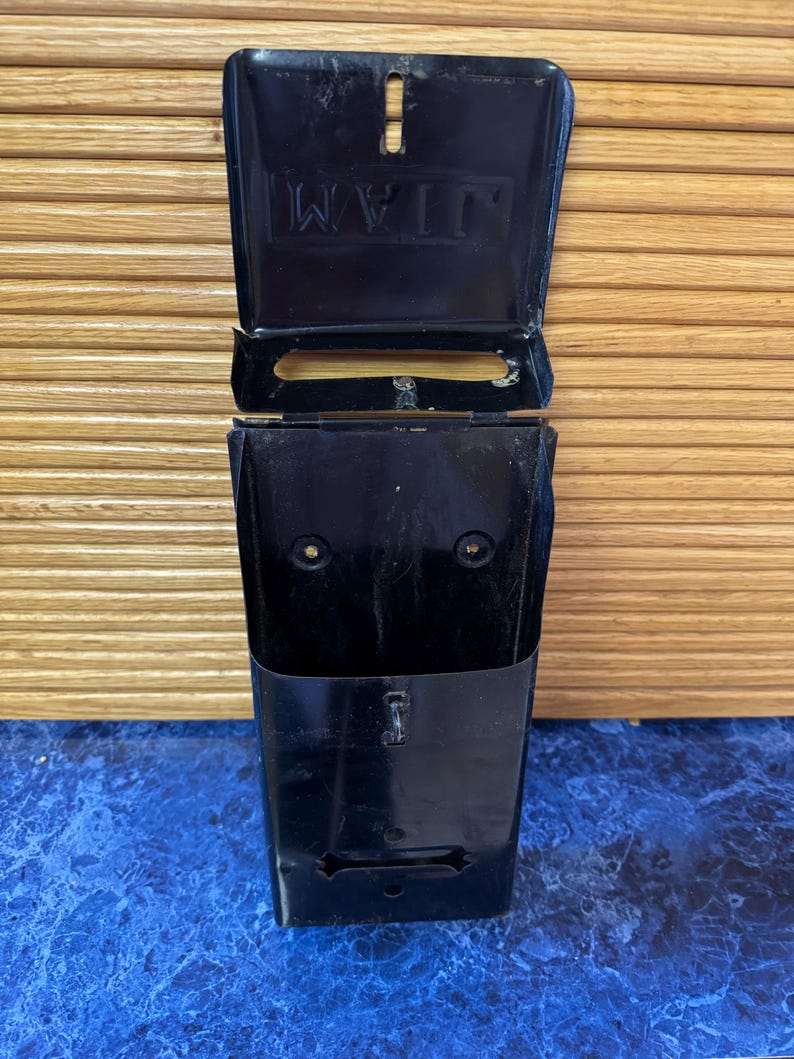 Vintage Black Steel Wall-mount Mailbox / Fulton Corporation - Etsy
