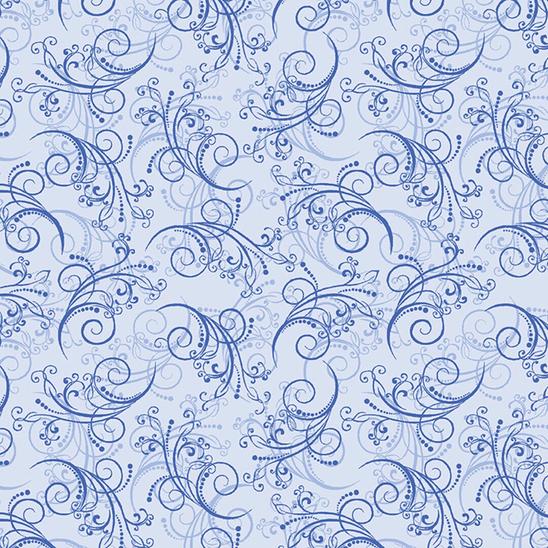 Blue Scroll Fabric - Cotton Quilting Fabric by the Yard: All About ...