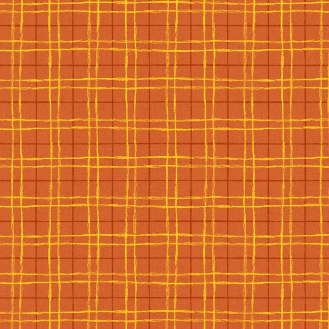 Orange Plaid Fabric - Fall Plaid Fabric - Cotton Quilting Fabric ...