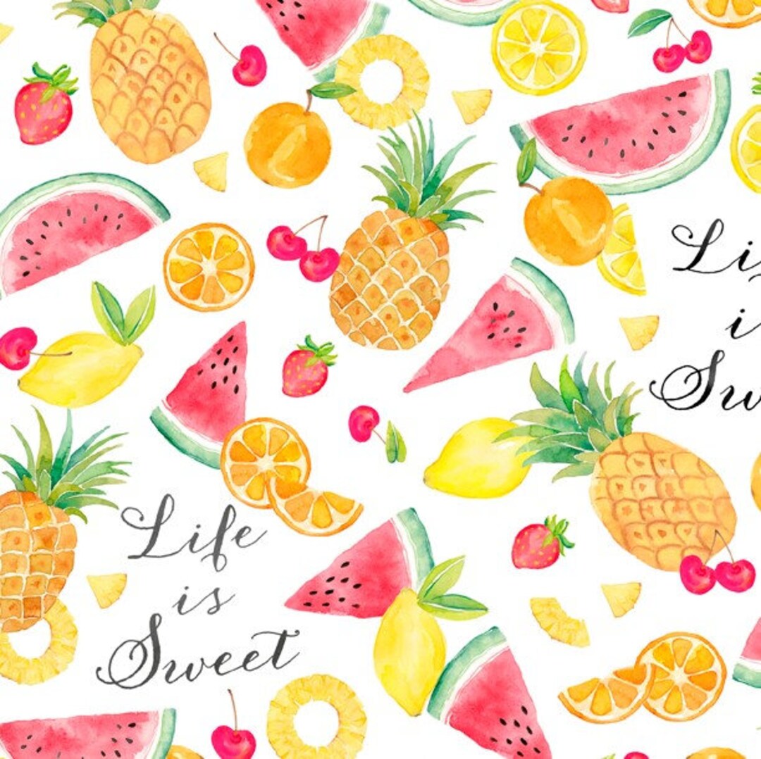Citrus Fabric 1/4-yard Remnant Cotton Quilting Fabric: Squeeze the Day ...