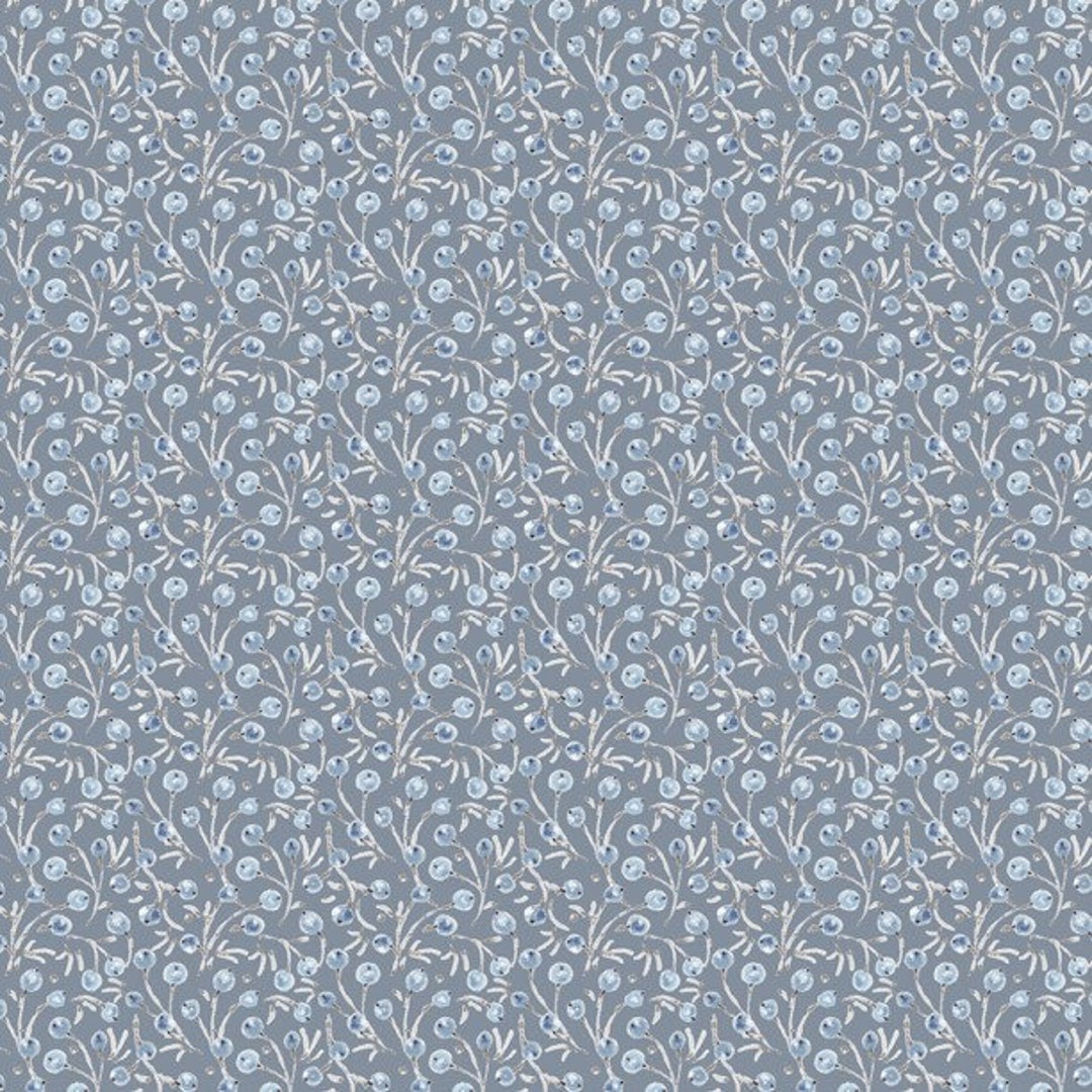 Blue Winter Fabric - Cotton Quilting Fabric: Woodland Frost - Winter ...