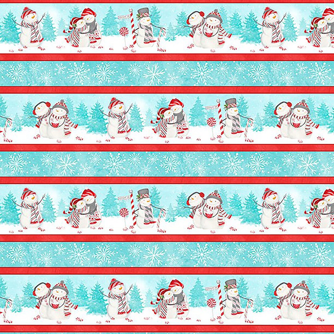Snowman Fabric - Holiday Fabric - Cotton Quilting Fabric: Frosty Merry ...