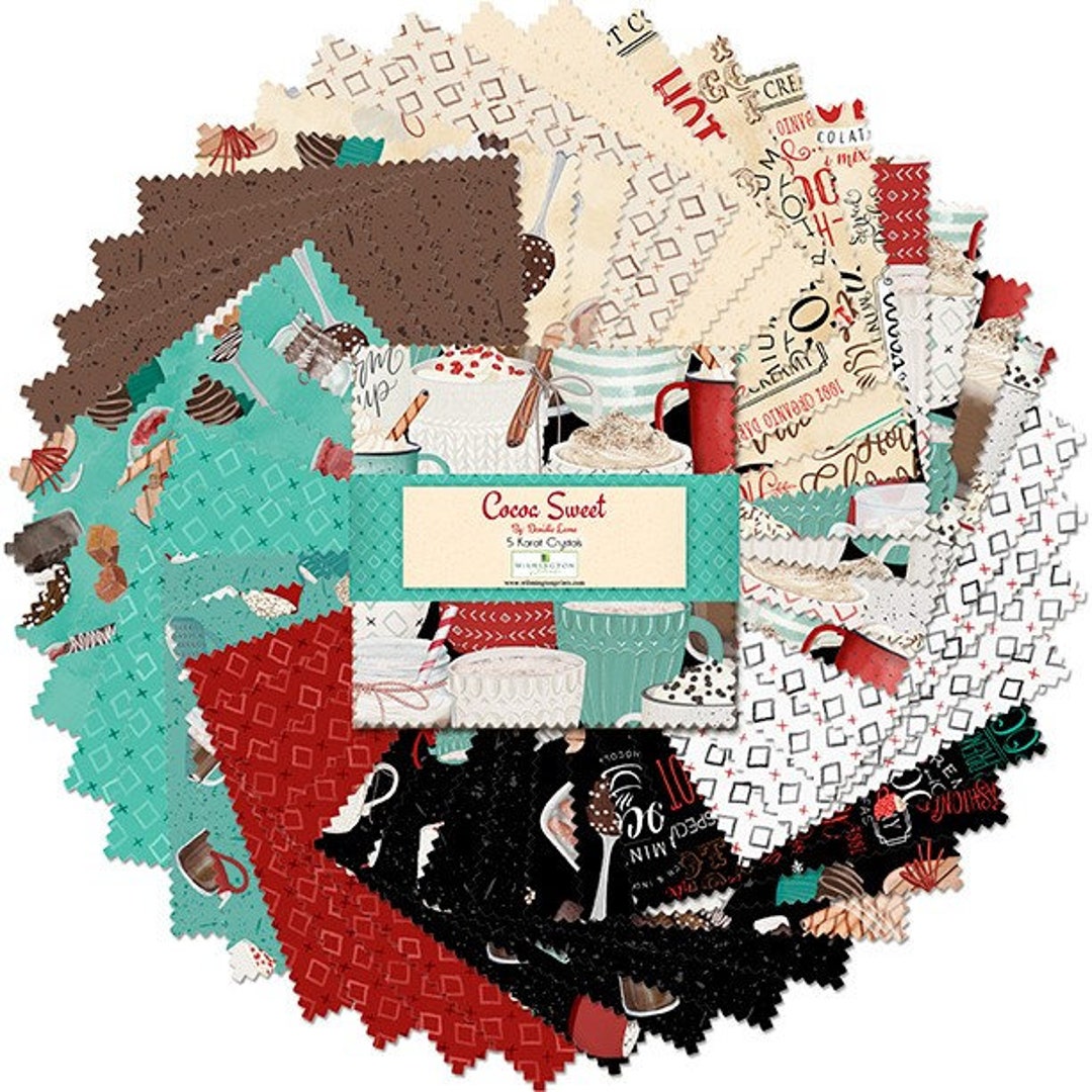 Hot Cocoa Fabric Holiday Fabric Cotton Quilting Pre-cuts: Cocoa Sweet 5 ...