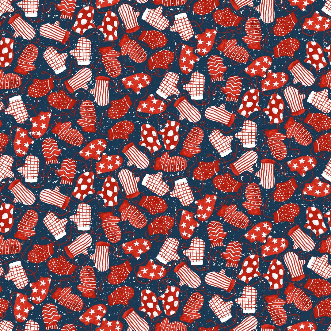 Mitten Fabric - Winter Fabric - Cotton Quilting Fabric: Bundle-up ...