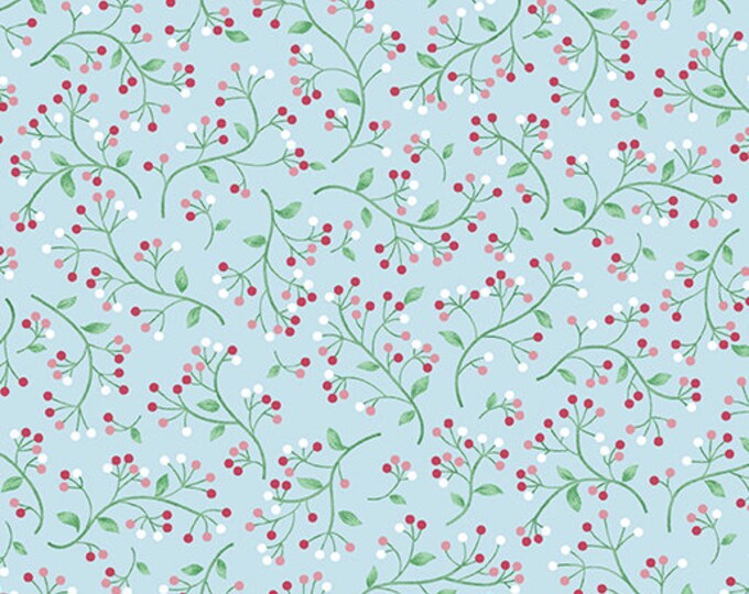 Berry Fabric - Winter Berry Fabric - Fabric Remnant - Cotton Quilting ...