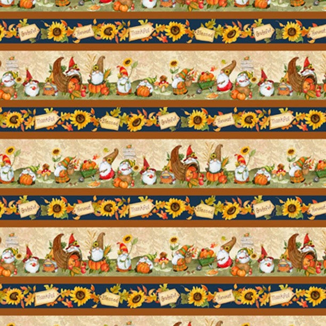 Gnome Fabric - Fall Fabric - Cotton Quilting Fabric: Gnome-kin Patch ...