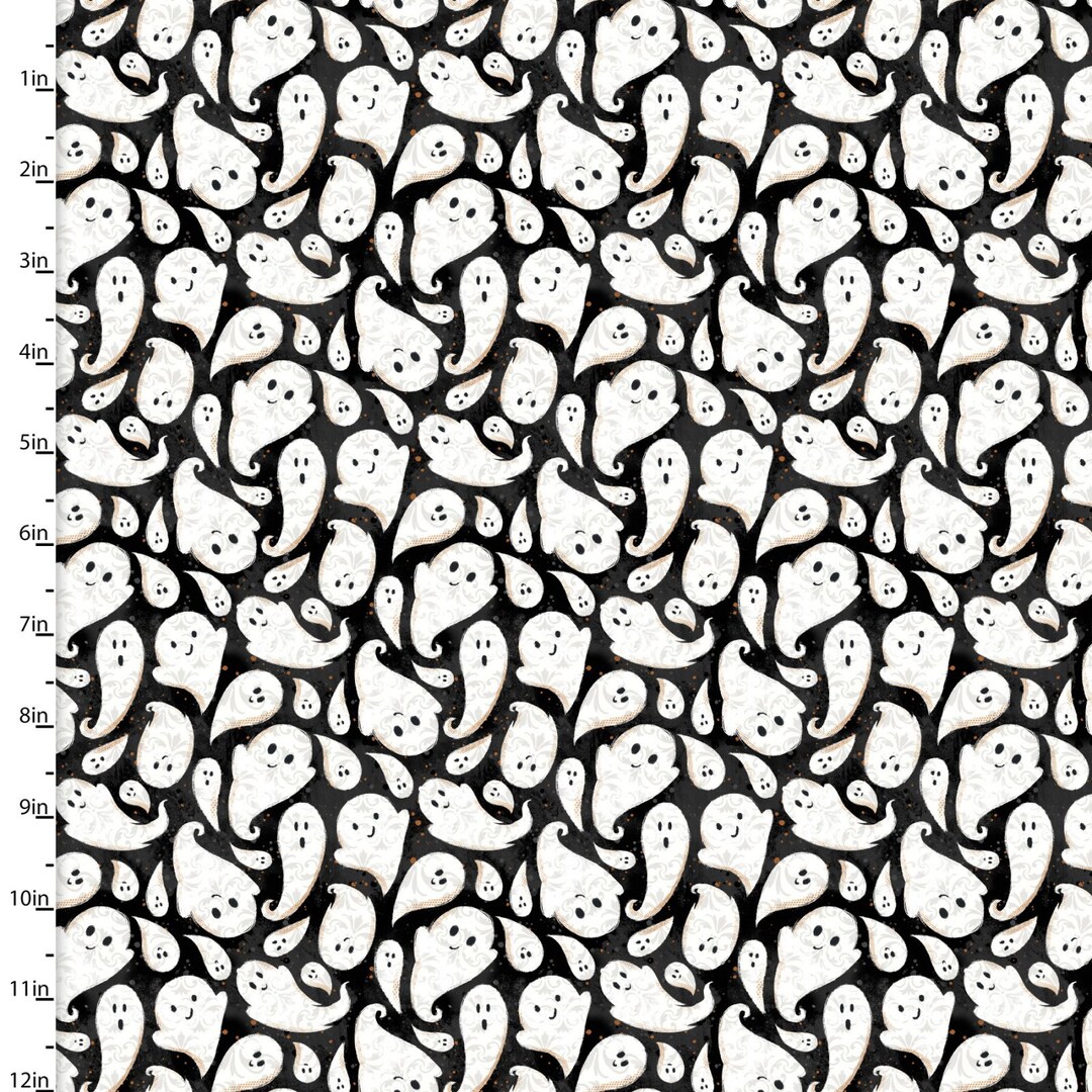 Ghost Fabric Halloween Fabric Cotton Quilting Fabric: Boo Y'all Fabric ...