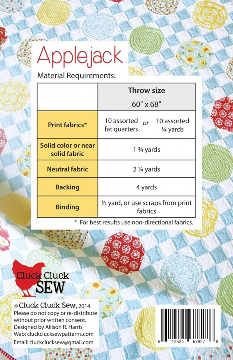 Fun Quilt Pattern - Applejack Quilt Pattern by Cluck Cluck Sew - Etsy