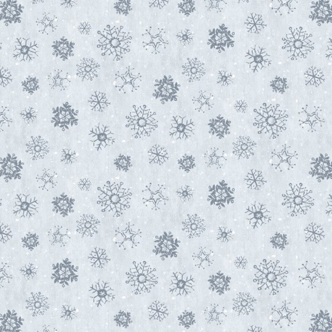 Blue Winter Fabric - Snowflake Fabric - Cotton Quilting Fabric ...