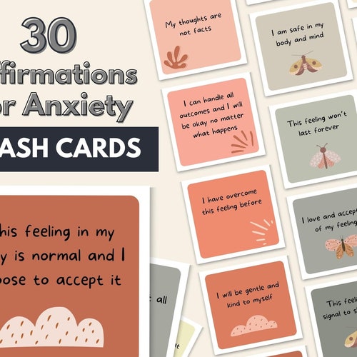 Printable Anxiety Coping Flashcards - Etsy