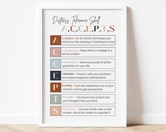 ACCEPTS DBT Poster Distress Tolerance Skill DBT Skill - Etsy