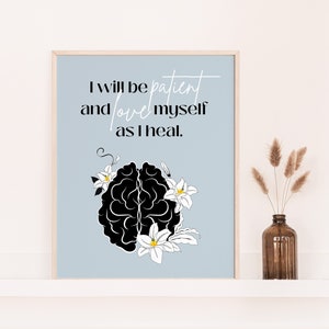 Trauma Brain Poster, Therapy Office Decor, PTSD Recovery, Positive ...