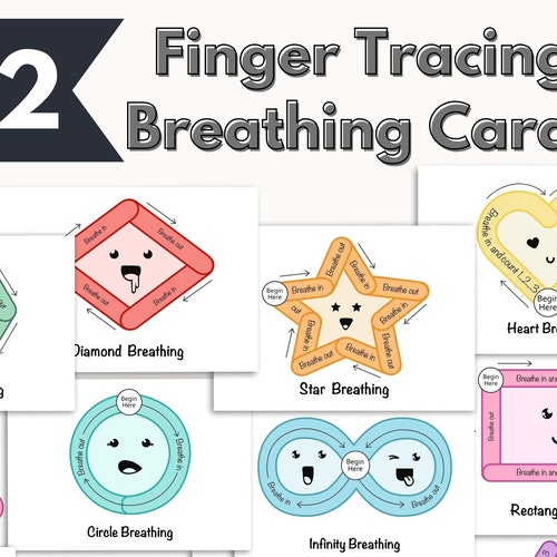 Finger Tracing Calm Down Cards Mindfulness Breathing Cards - Etsy