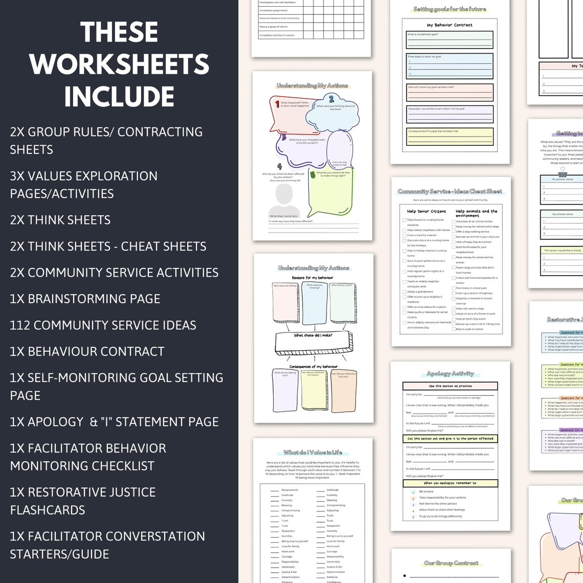 Positive Communication and Restorative Justice Worksheets for - Etsy