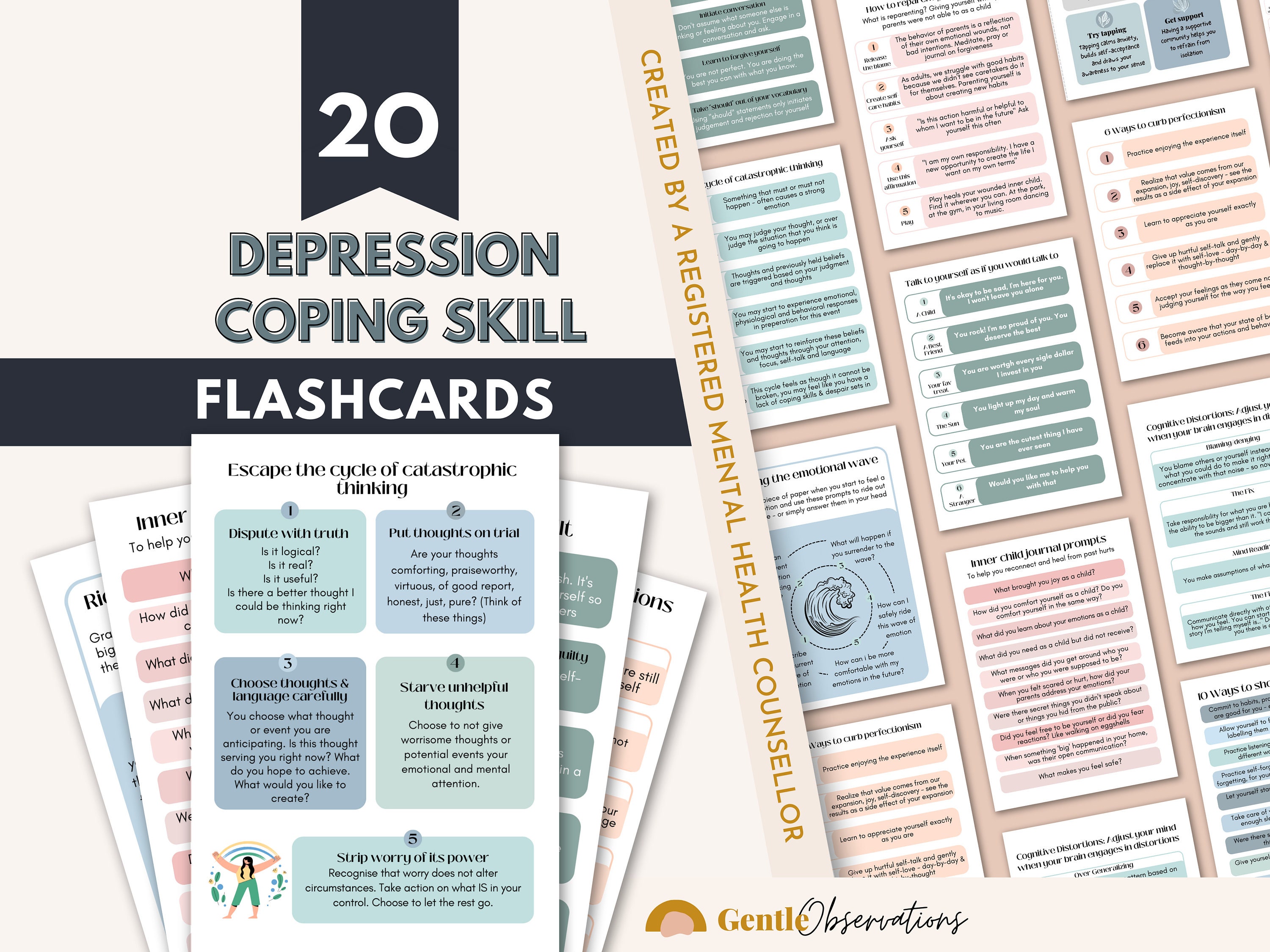 Depression Coping Skill Cards Inner Child Healing Cognitive - Etsy