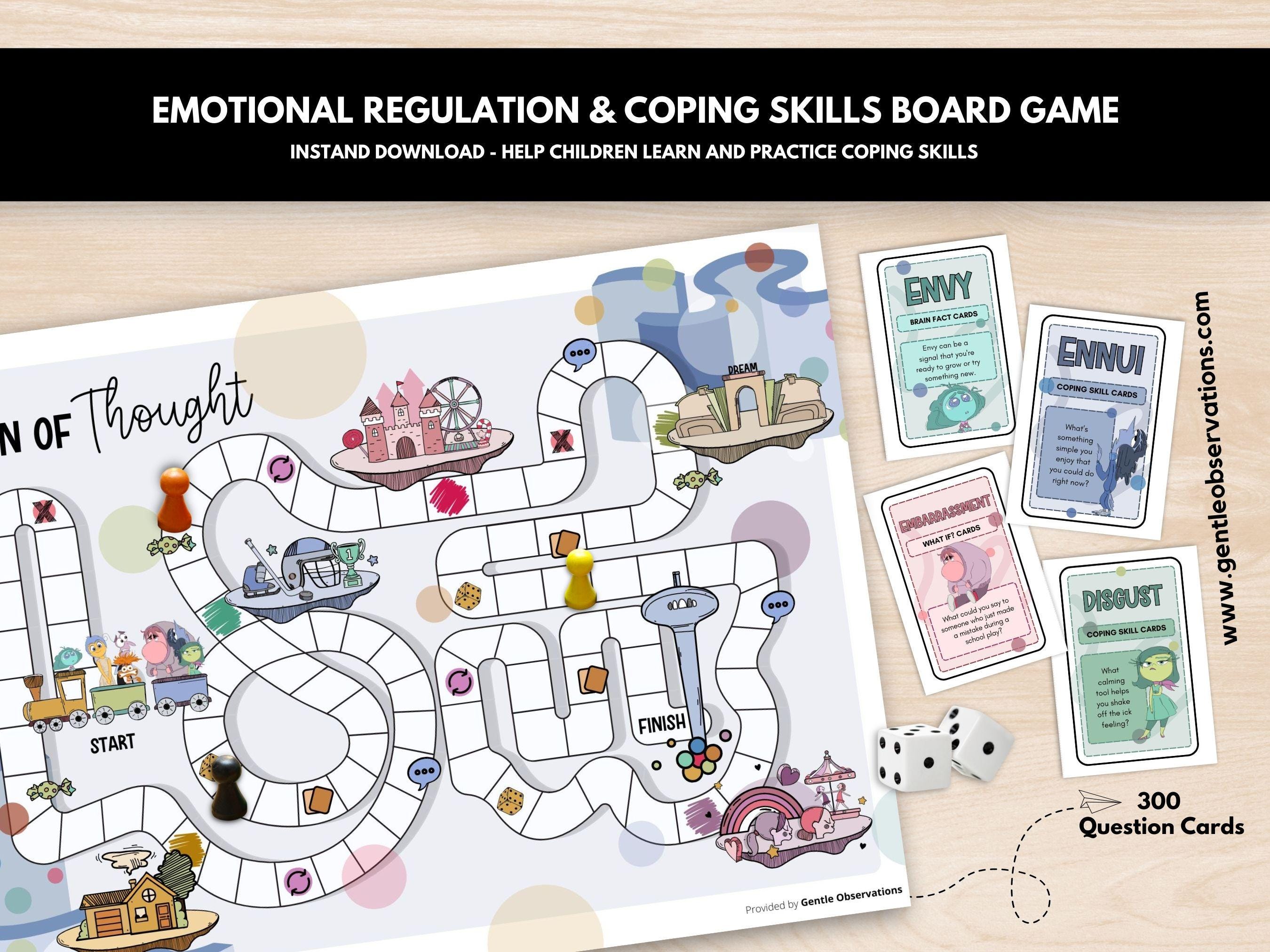 Inside Out 2 Therapy Coping Skill Board Game, Emotional Regulation ...
