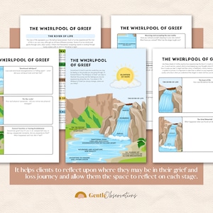 The Grief Whirlpool Worksheets, Stages of Grief, Grief and Loss Journal ...