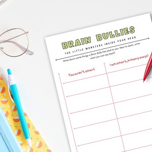Brain Bullies CBT Worksheets for Kids, Automatic Negative Thoughts ...