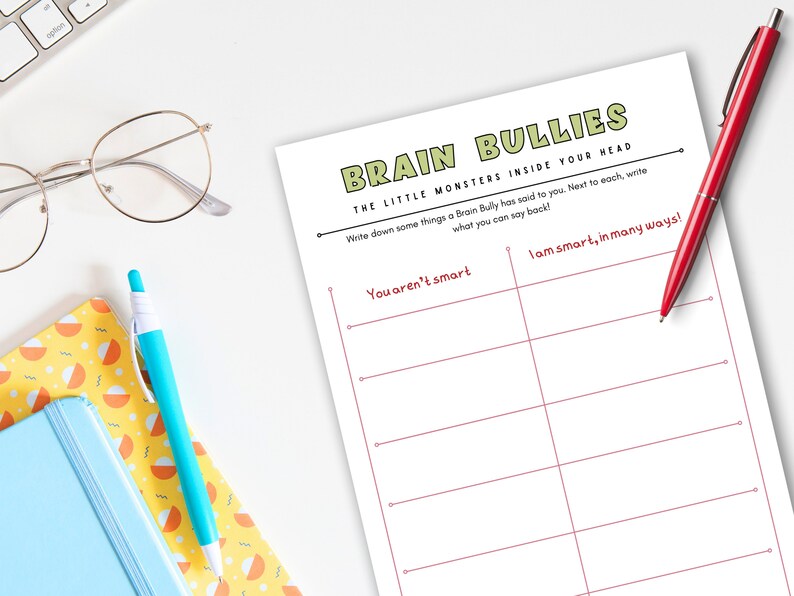 Brain Bullies CBT Worksheets for Kids, Automatic Negative Thoughts ...