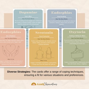 Happy Chemicals Coping Skill Cards for Anxiety & Depression, Somatic ...