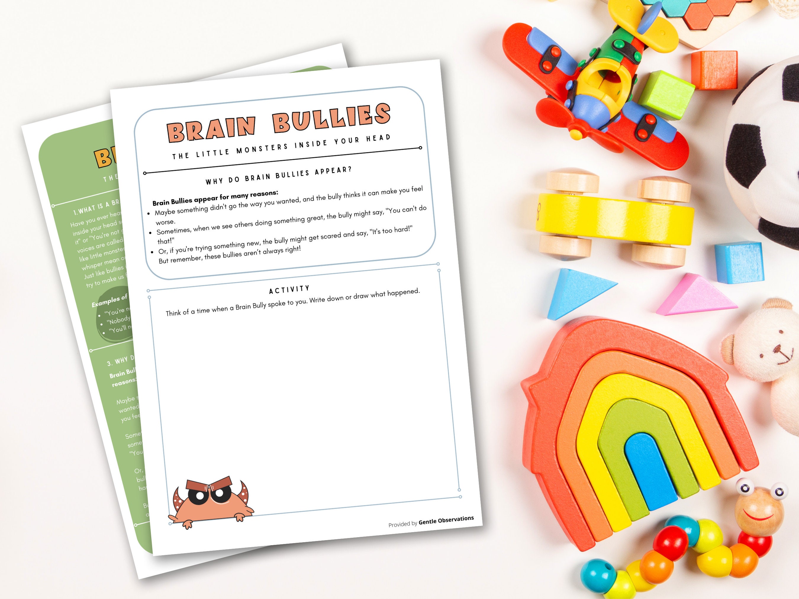 Brain Bullies CBT Worksheets for Kids Automatic Negative - Etsy UK