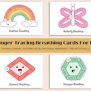 Finger Tracing Mindfulness Coping Skill Breathing Cards for Kids Calm ...