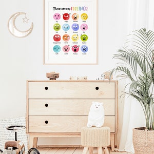 Words for My Feelings Chart, Emotions Poster, School Counselor Art ...