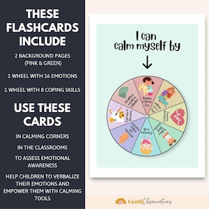 Feelings Wheel Coping Skills for Calming Corners and Therapy Office ...