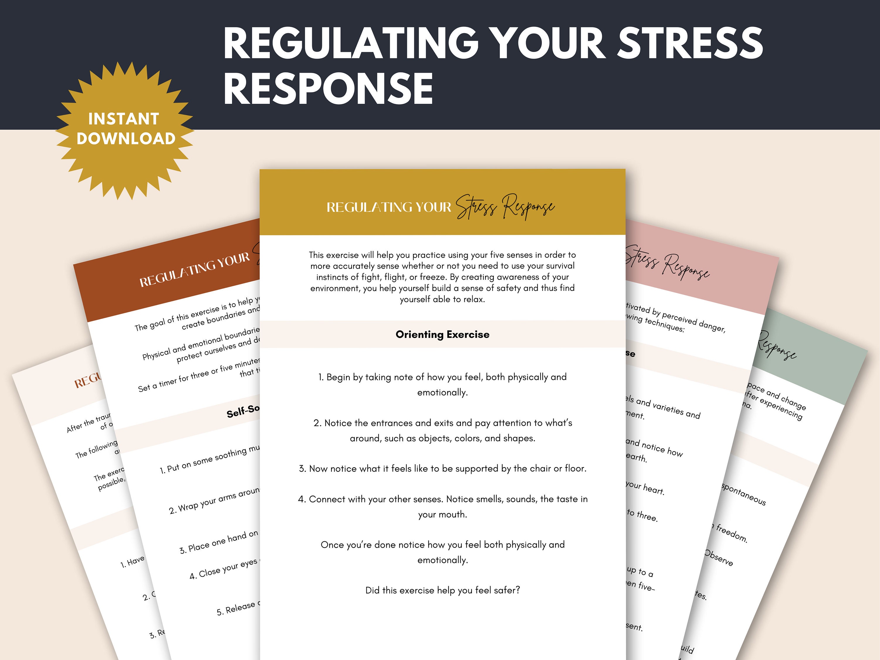 Trauma Therapy Worksheets PTSD Workbook Anxiety Relief Mindfulness ...
