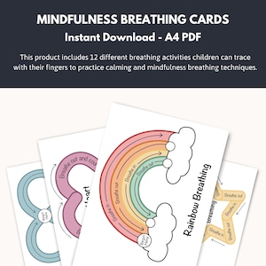 Finger Tracing Calm Down Cards, Mindfulness Breathing Cards, Calm Down ...