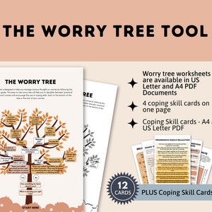 The Worry Tree Worksheets GAD Anxiety Relief Challenging - Etsy