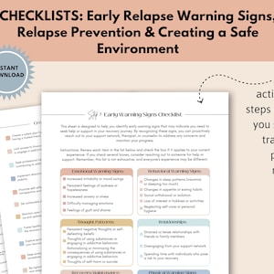 Relapse Prevention Plan Workbook Addiction Recovery Worksheets ...