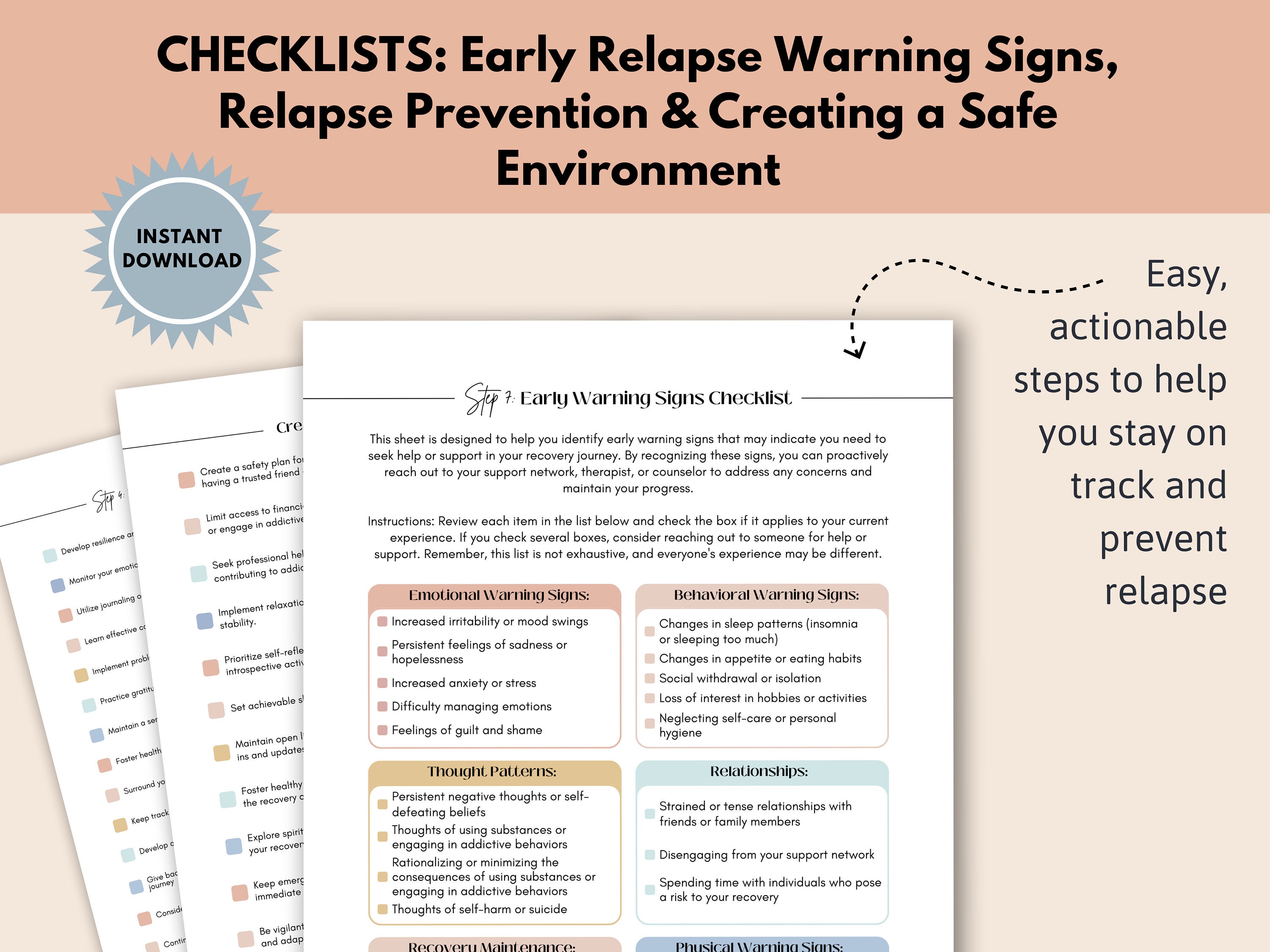 Relapse Prevention Plan Workbook Addiction Recovery - Etsy Canada