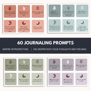 Journaling Prompts 60 Reflection Cards Anxiety Coping Cards - Etsy