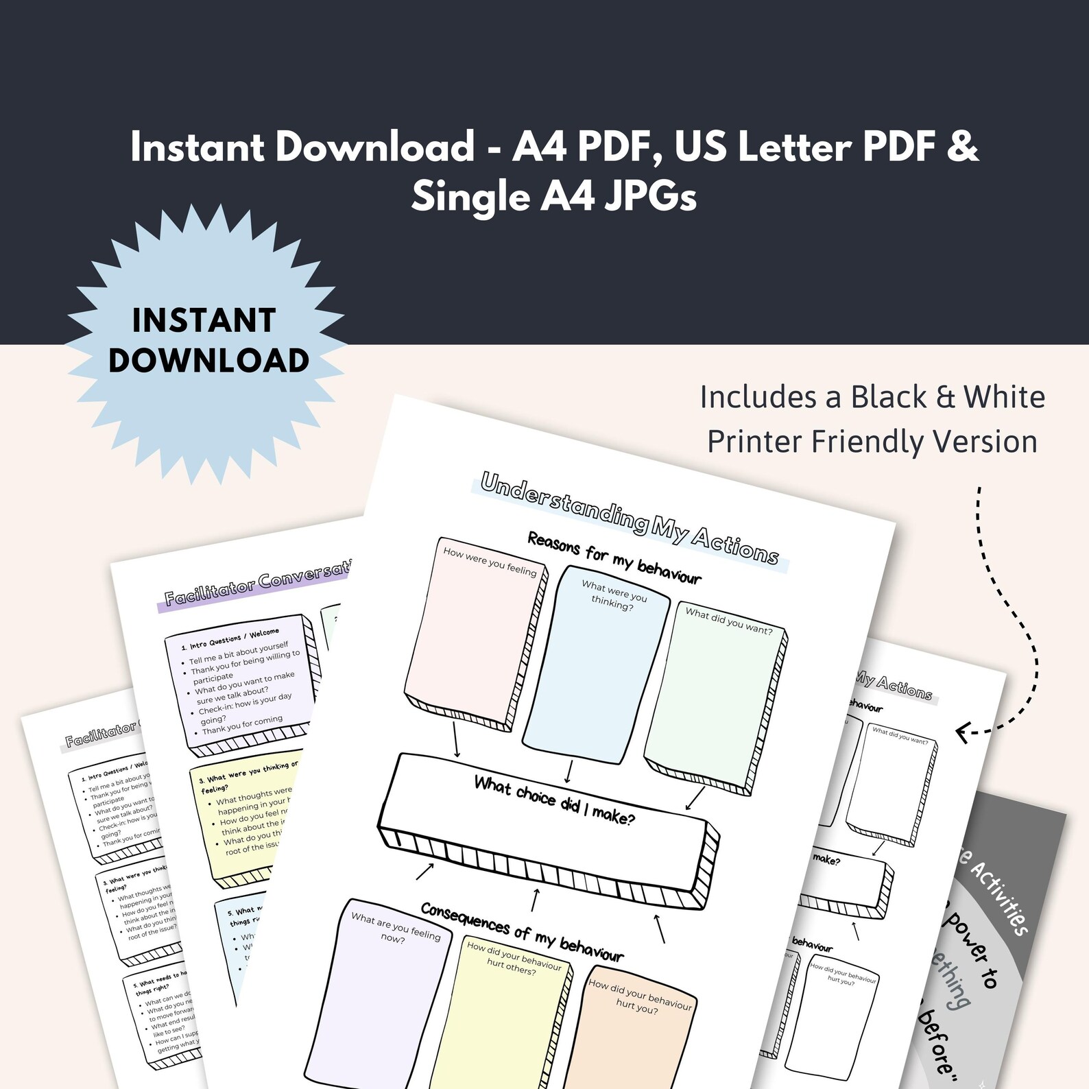 Positive Communication and Restorative Justice Worksheets for - Etsy