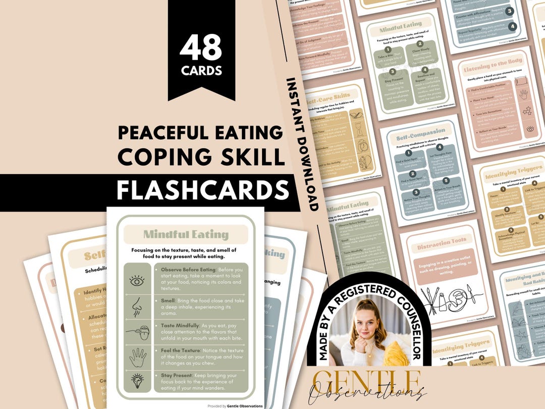 Eating Disorder Coping Skill Cards for ED Recovery -DBT Skills, Mindful ...