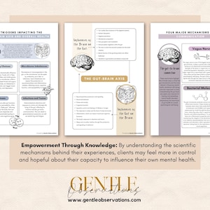 The Gut-brain Axis - Mind Body Connection Psychoeducation Sheets, Happy ...