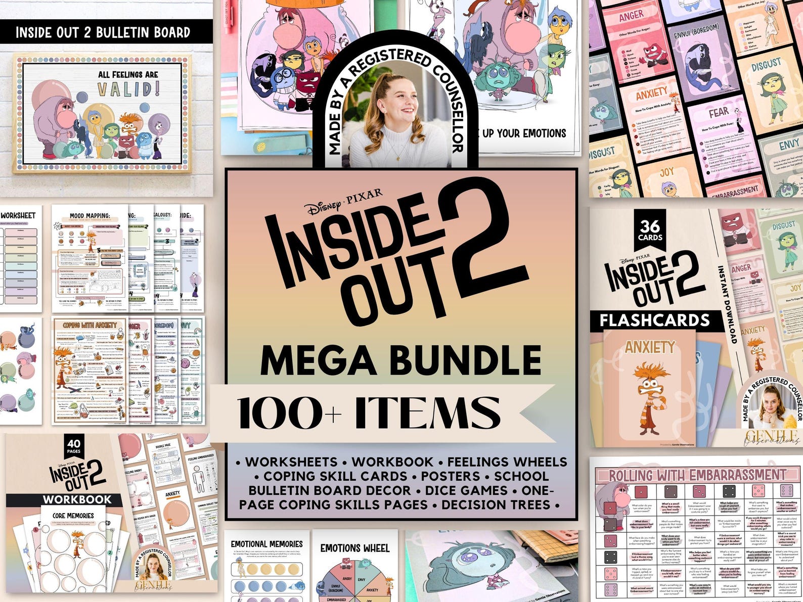 Inside Out 2 Emotional Regulation Bundle for School Counselors, SEL ...