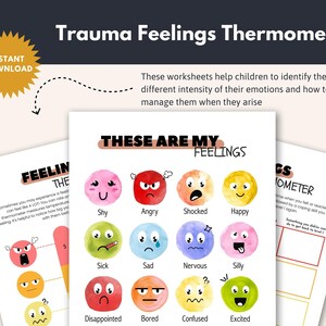 Trauma Therapy Worksheets for Kids PTSD Anxiety Relief - Etsy