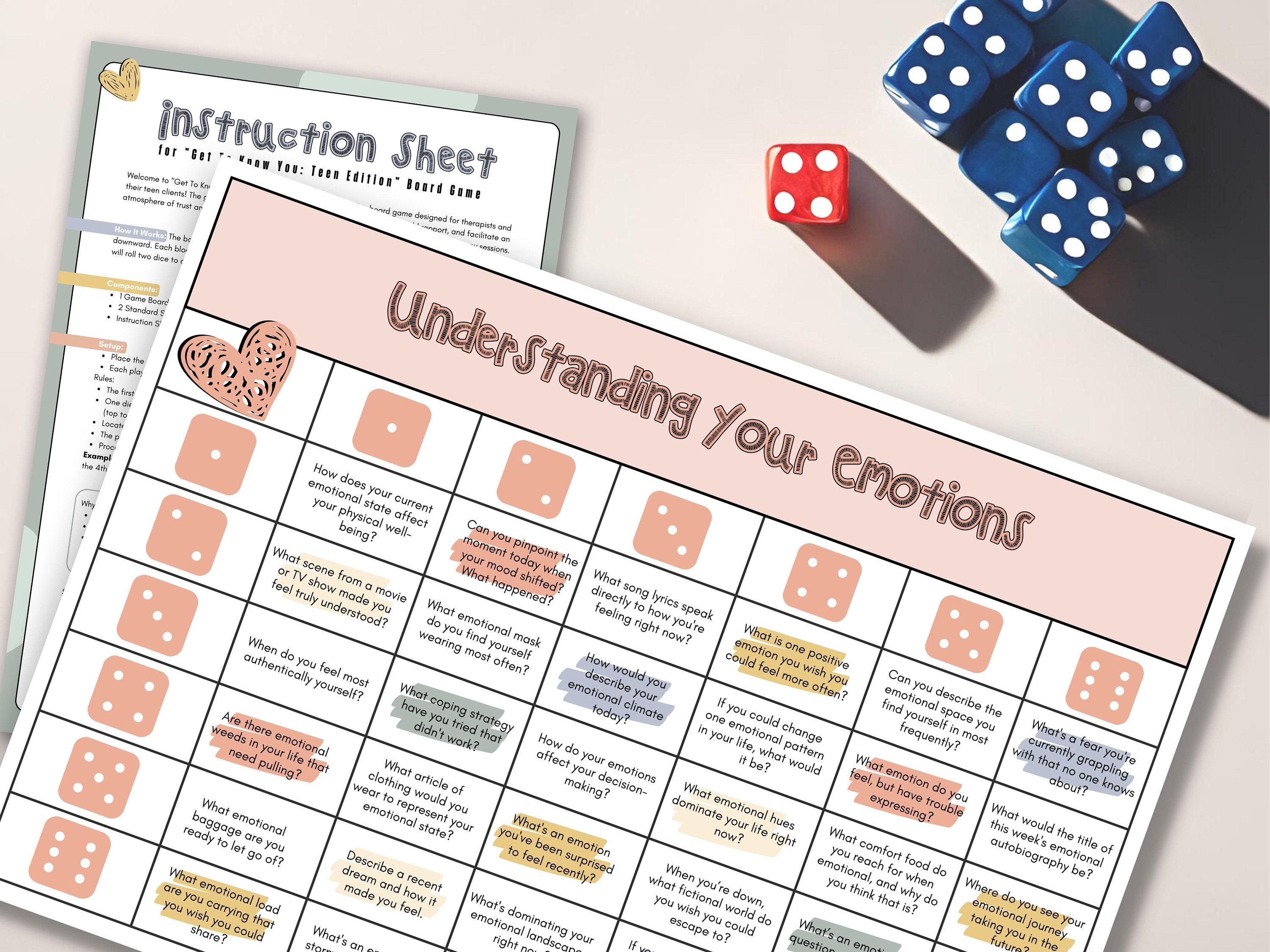 School Counseling Dice Game for Teens & Tweens Group Therapy, Coping ...
