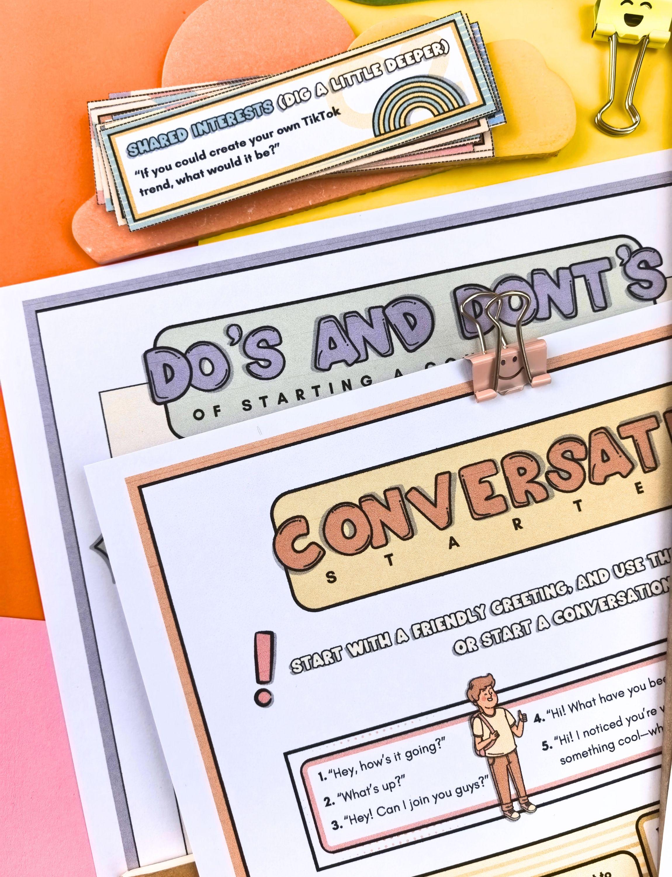 How to Start a Positive Conversation, Social Skills Activities ...