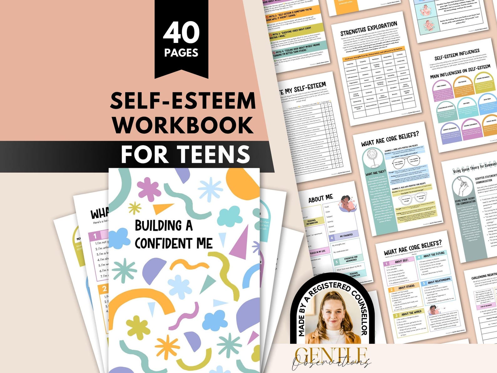 Teen Mental Health Self-esteem Workbook and Worksheets for School ...